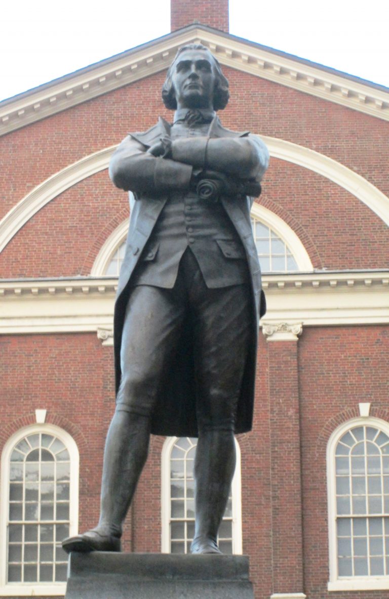 2017_Samuel_Adams_statue_at_Fanueil_Hall_closeup – Susan Berk Koch
